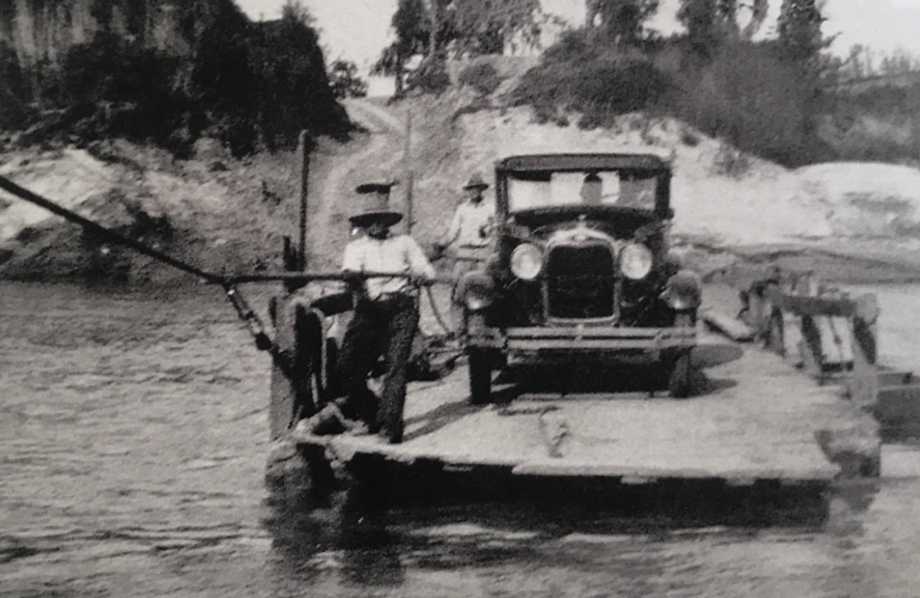 The last hand-drawn Ferry in Los Ebanos Texas - Trucha RGV